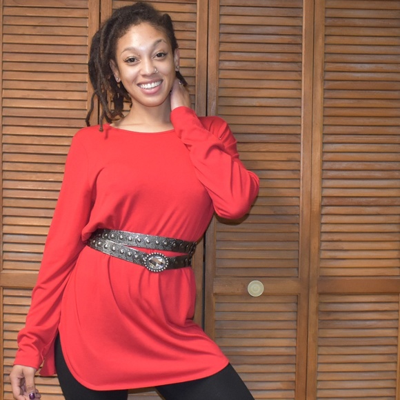 Calvin Klein | Tops | Calvin Klein Red Top | Poshmark